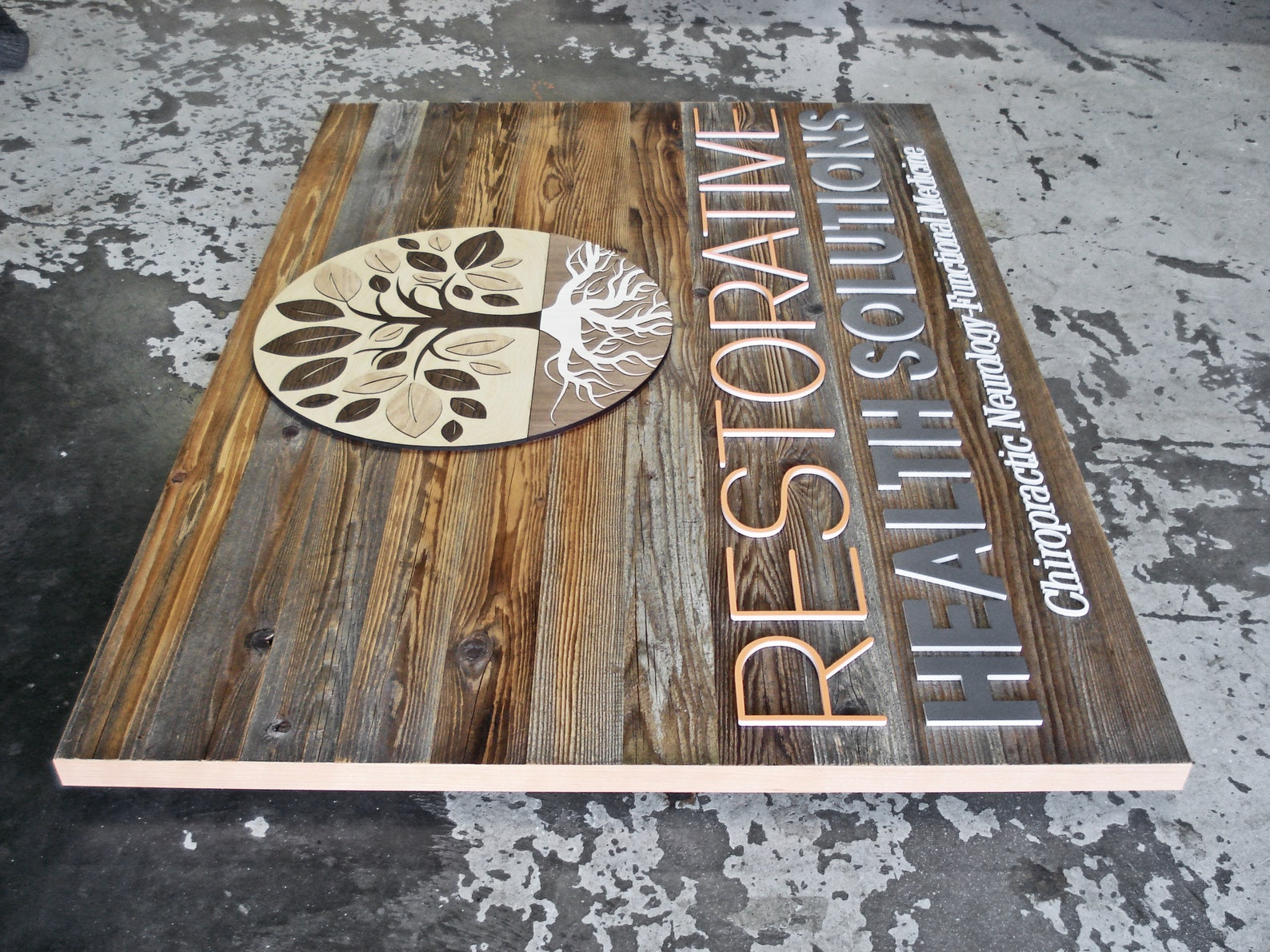 Weathered Reclaimed Barnwood Logo Sign - 48" X 36" - Salvaged Authentic ...