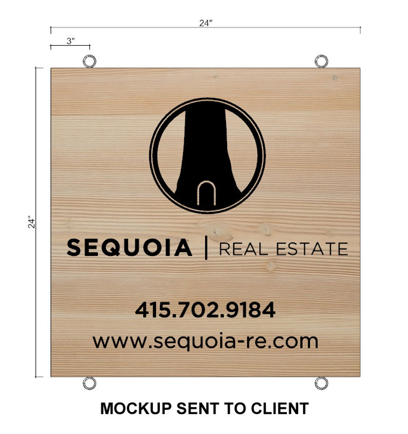 Wooden Real Estate Hanging Sign 24x24 Size - Etsy