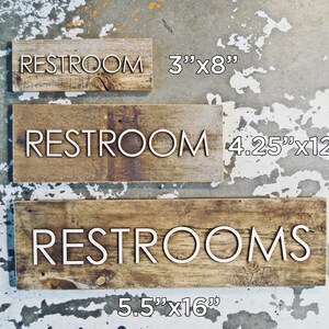 Reclaimed Barnwood Restroom Sign - Rustic Bathroom Decor - Raised ...