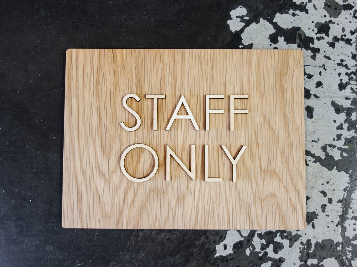 Employees Only Office Lettered Sign Private Keep Out Staff - Etsy