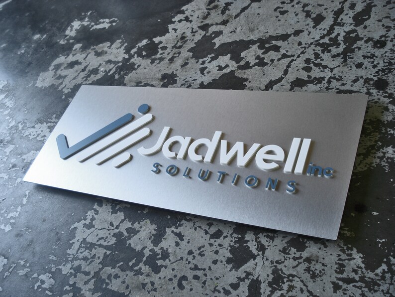 Brushed Metal Custom Logo Sign Professional Company Signage - Etsy