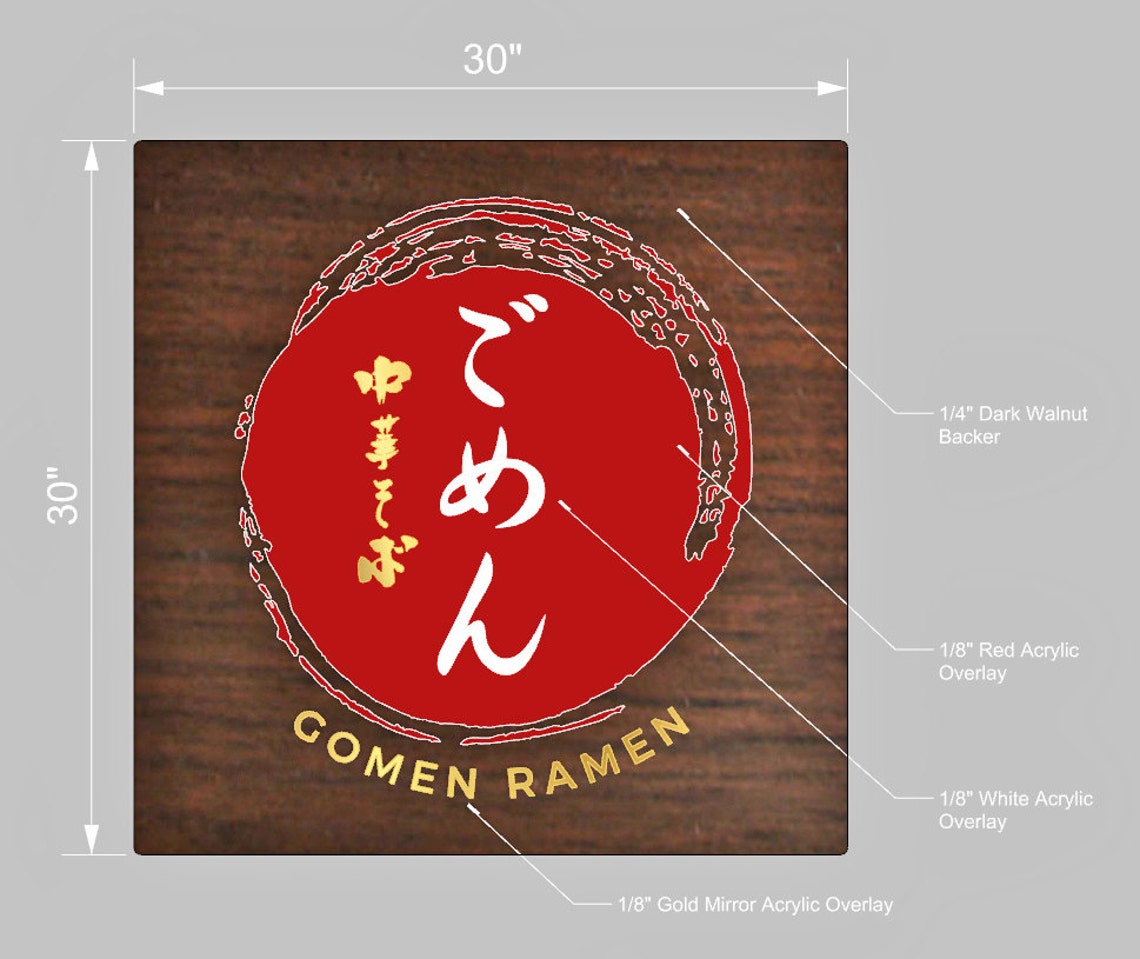 Square Interior Commercial Logo Sign Custom Food Industry & - Etsy