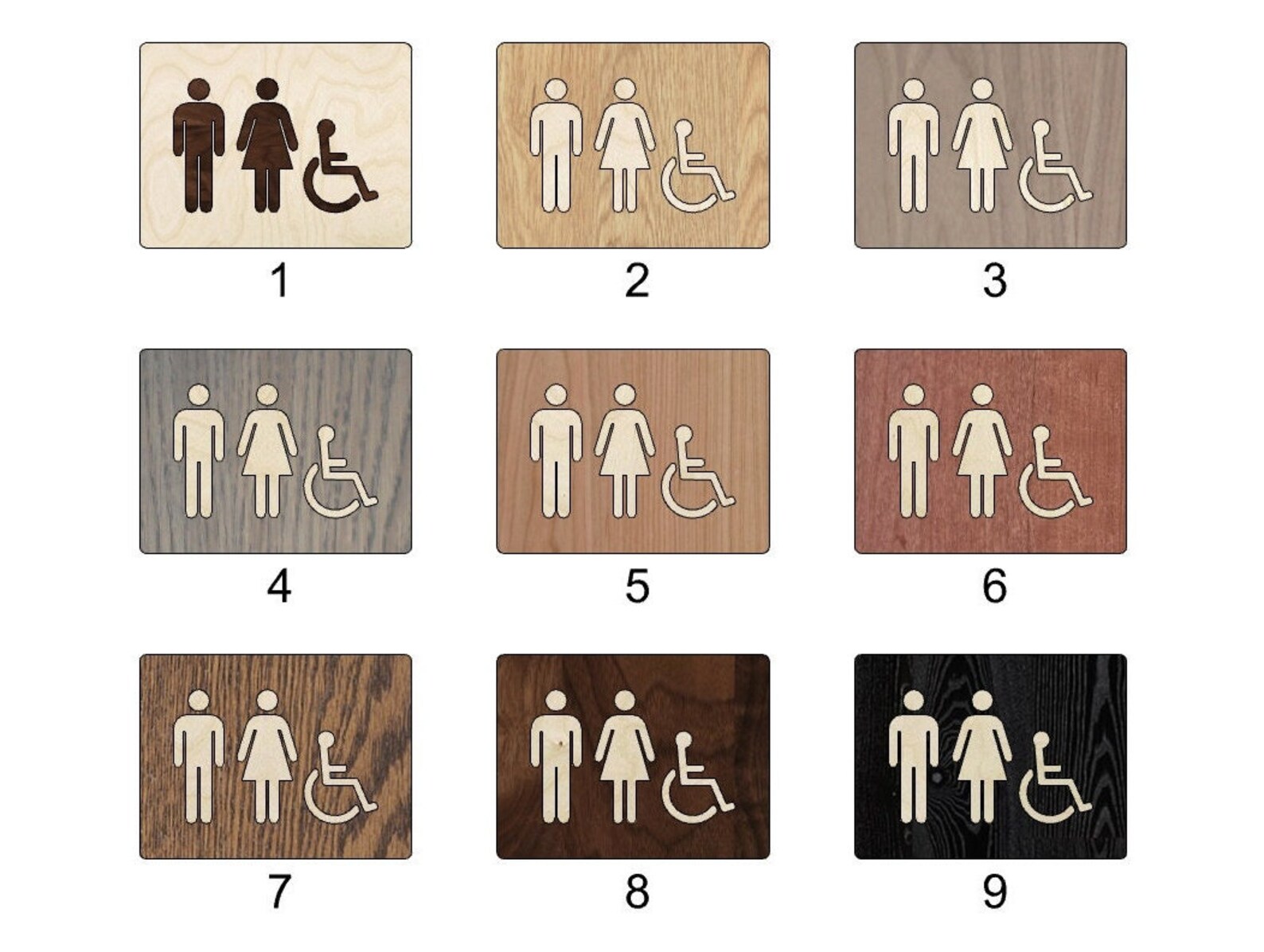 Modern Unisex Restroom Bathroom Sign WC Signage 6 X | Etsy