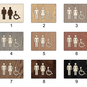 Modern Unisex Restroom Bathroom Sign WC Signage 6 X | Etsy