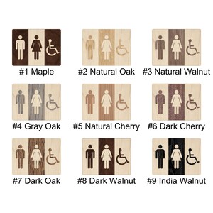 Unisex Wood Cutout Restroom Sign - Unique Bathroom Decor - Modern ...