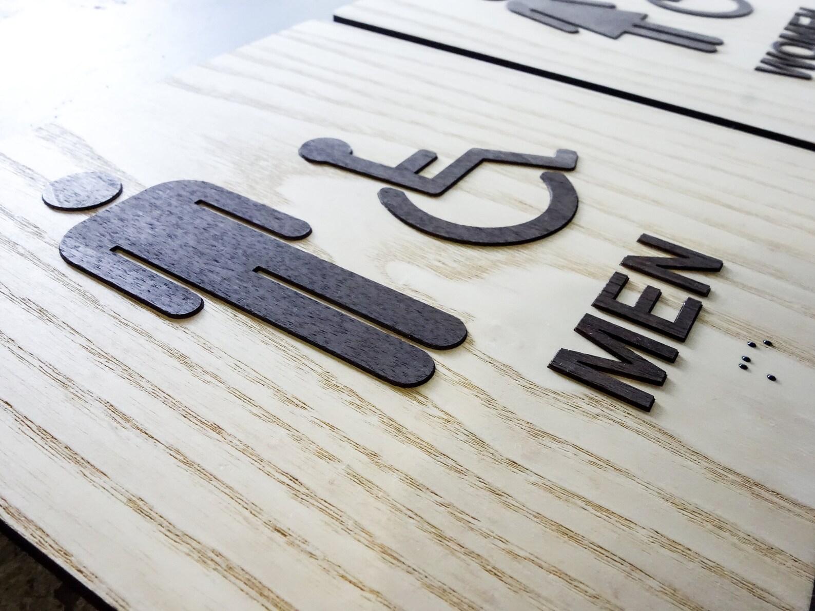 ADA Braille Wood Restroom Signs ADA Compliant - Etsy