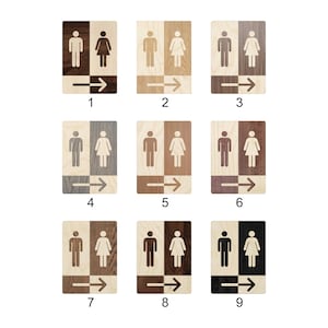 Unisex Wood Restroom Arrow Sign Male & Female Directional - Etsy