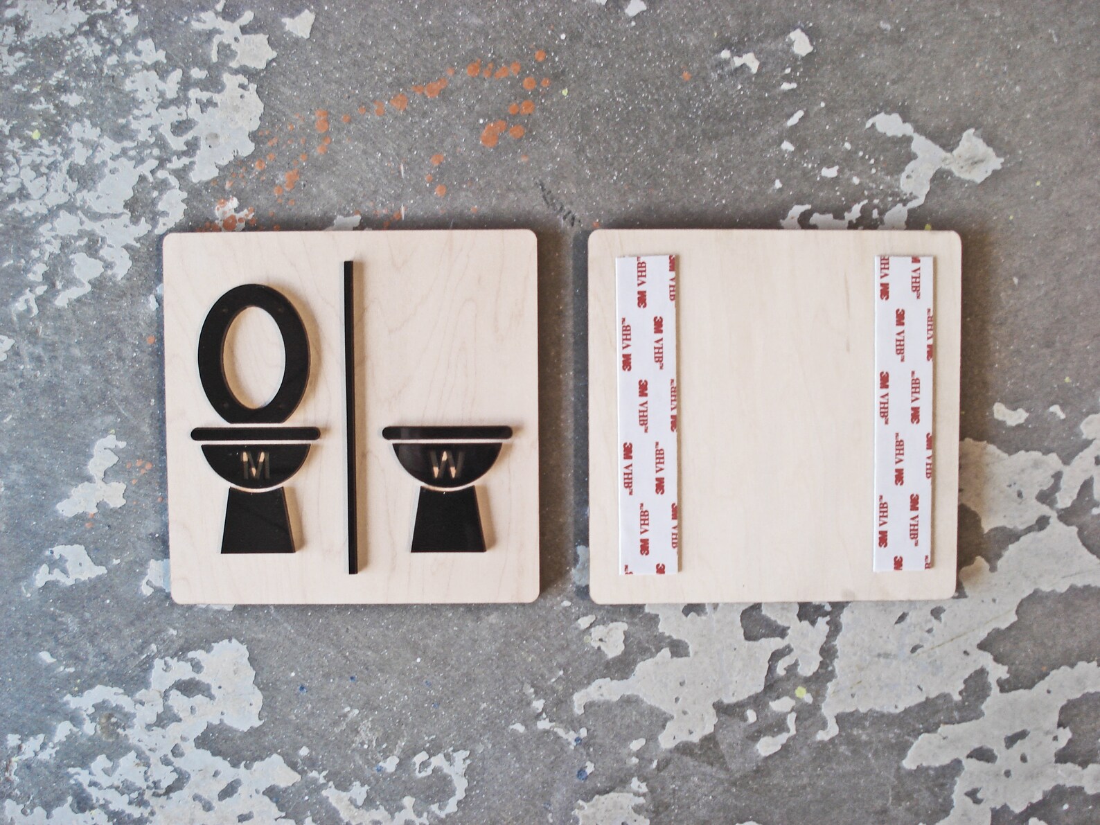 Gender Neutral Toilet Bathroom Sign - Binary Signage - Simple Modern ...