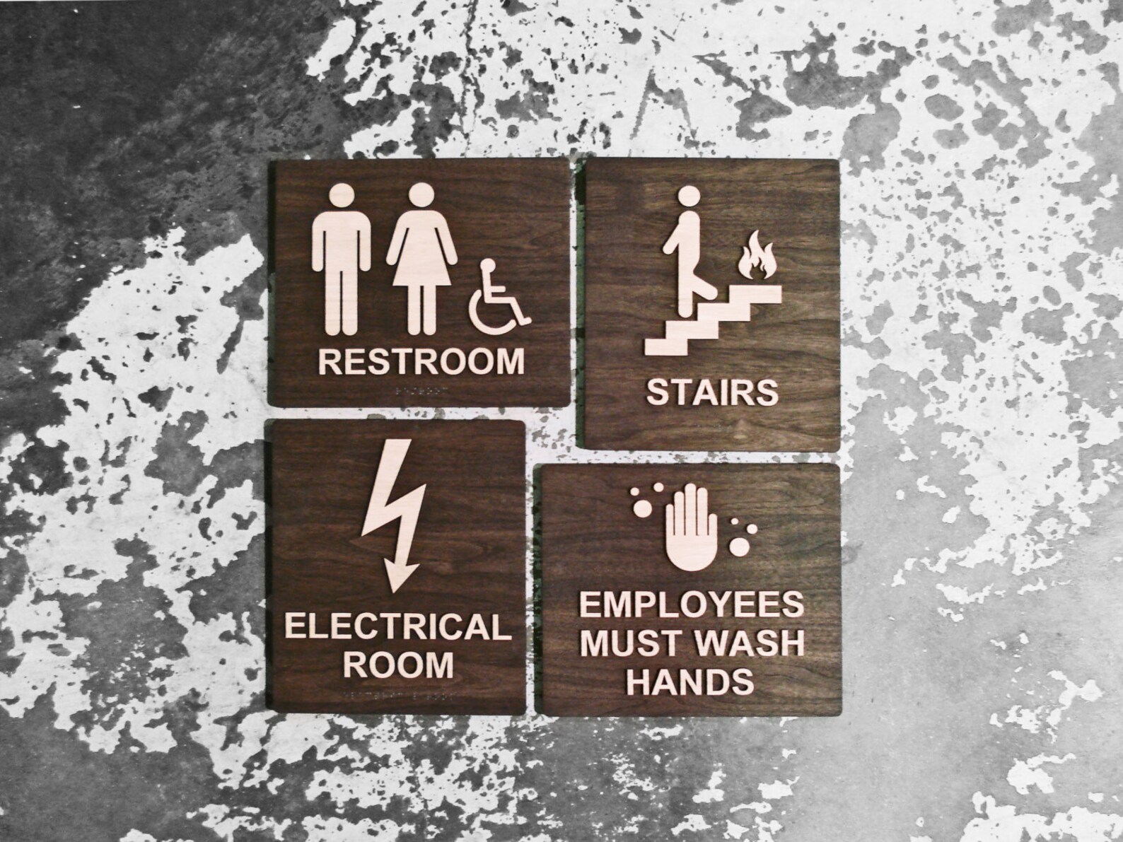 Custom Wood Office ADA Signs - ANY 2+ Signs - Includes Grade 2 Braille ...