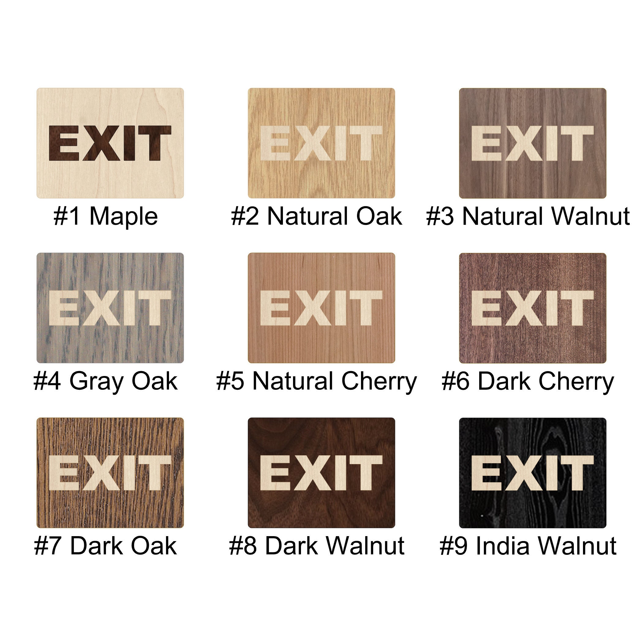 Wood Exit Office Sign - Various Size & Finish Options - Contemporary ...