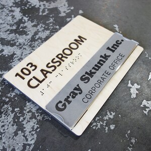 Changeable Insert Wood Room Sign - Custom Classroom With Braille ...