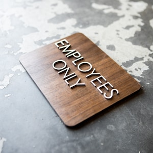 Employees Only Office Lettered Sign - Private Keep Out - Staff Only ...