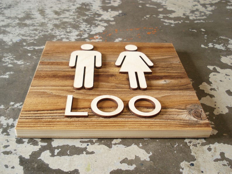 Barnwood Bathroom Rustic Loo Sign Restroom Signage 9 - Etsy