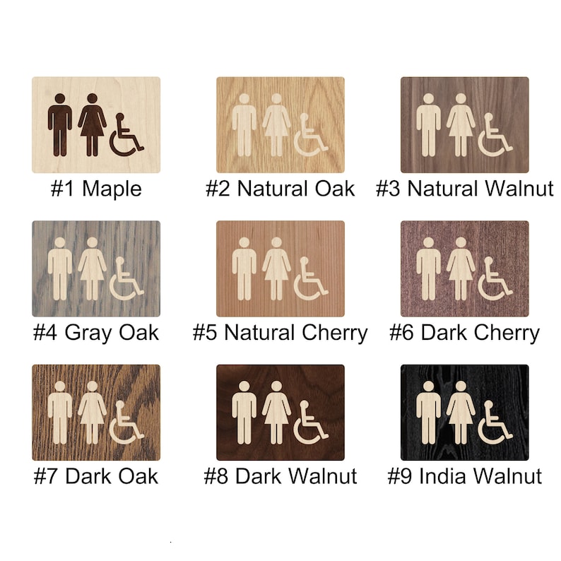 Modern Unisex Restroom Bathroom Sign WC Signage 6 X - Etsy