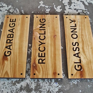 Set of 3 Custom Made Cedar Signs - Any Combination - Optional Braille ...
