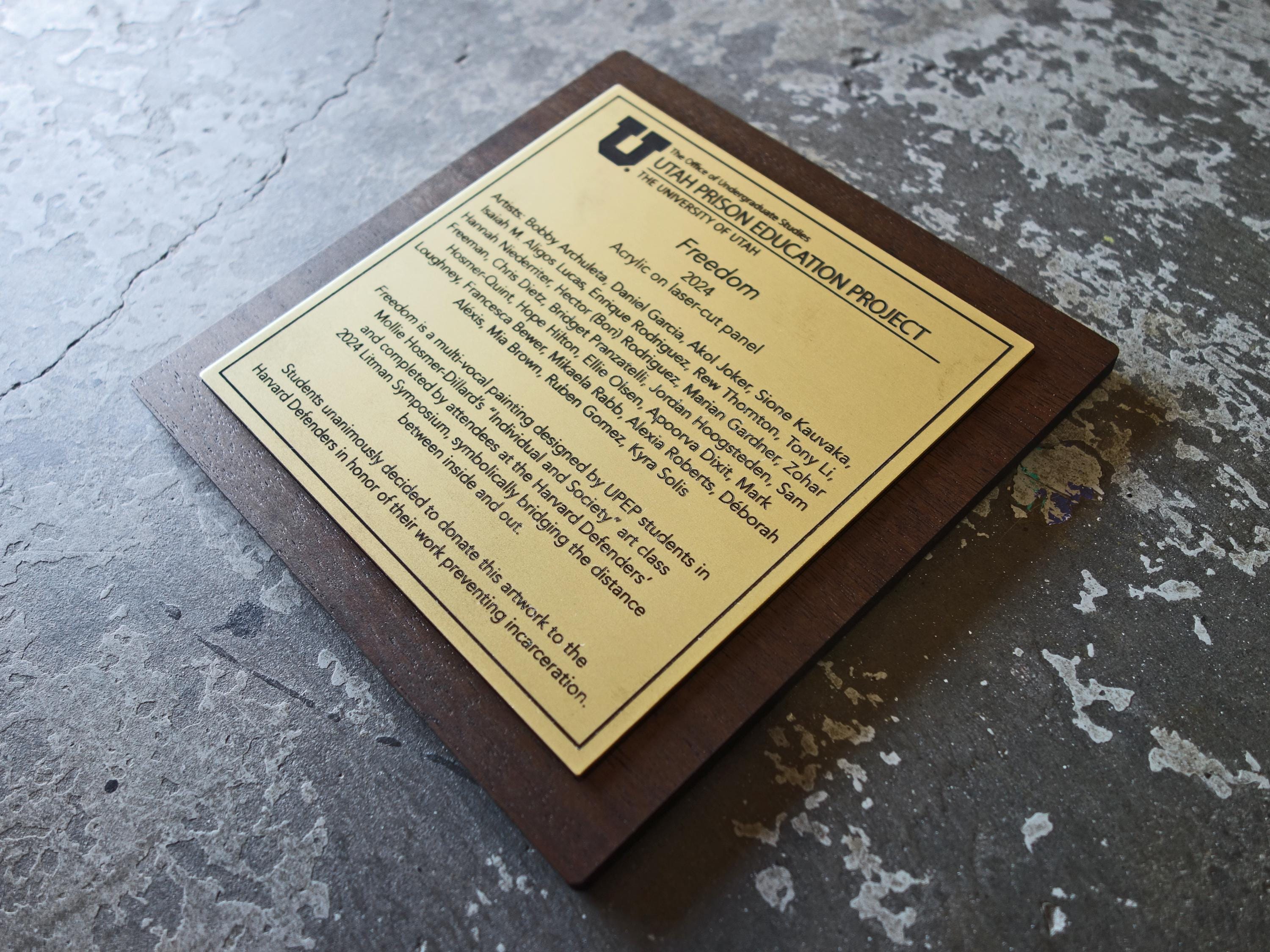 Solid Brass Award Art Plaque - Professional Museum Quality - 6"x6" Size ...