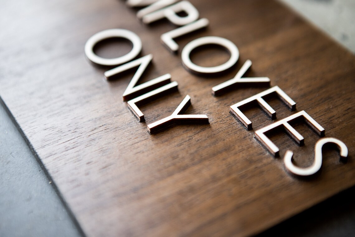 Employees Only Office Lettered Sign Private Keep Out Staff - Etsy
