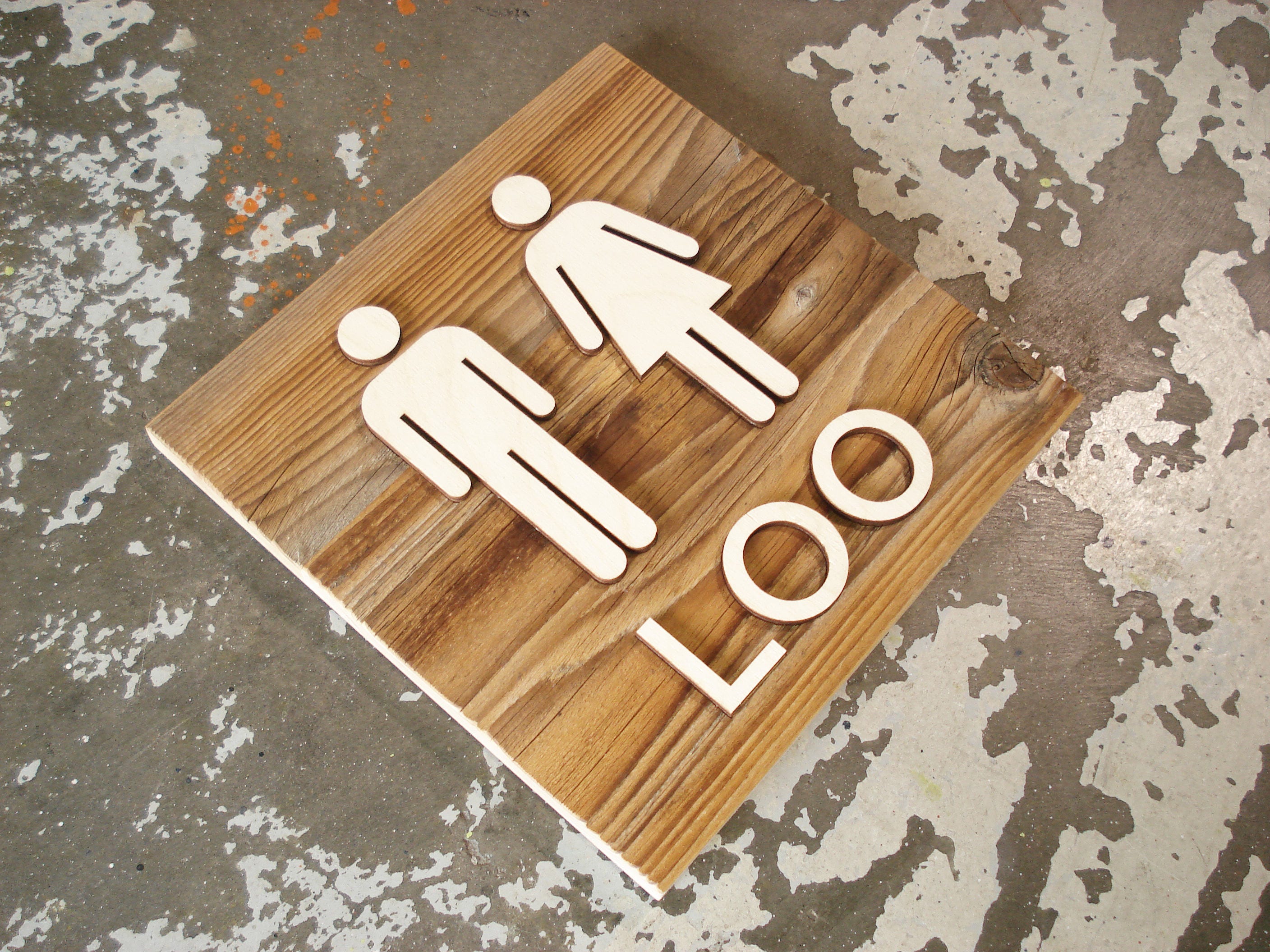 Barnwood Bathroom Rustic Loo Sign Restroom Signage 9 | Etsy
