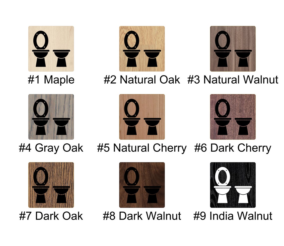 Gender Neutral Toilet Bathroom Sign - Binary Signage - Simple Modern ...