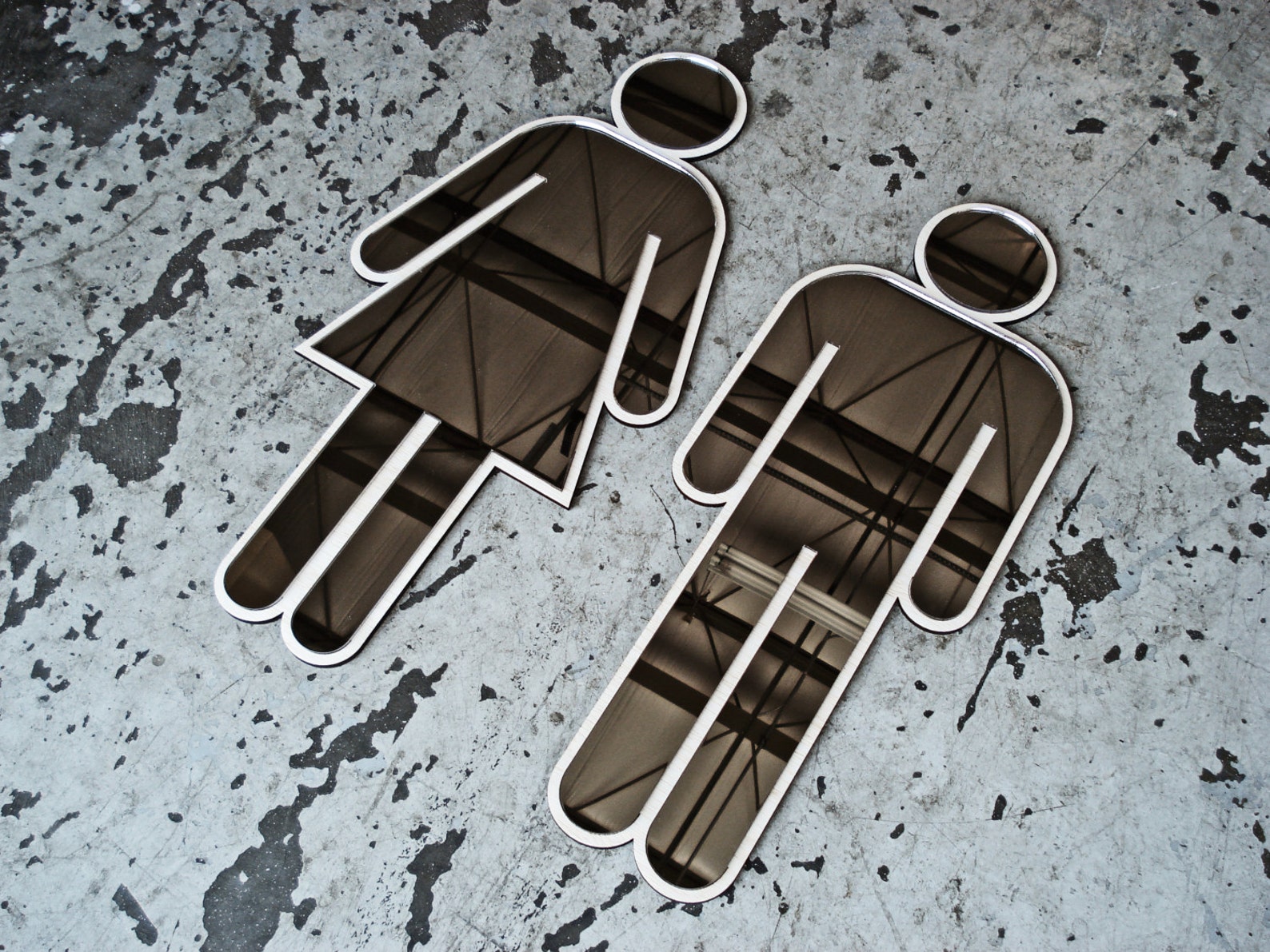 GIANT Restroom People Figure Set - Glitzy Bathroom Pair - 18" Tall XL ...