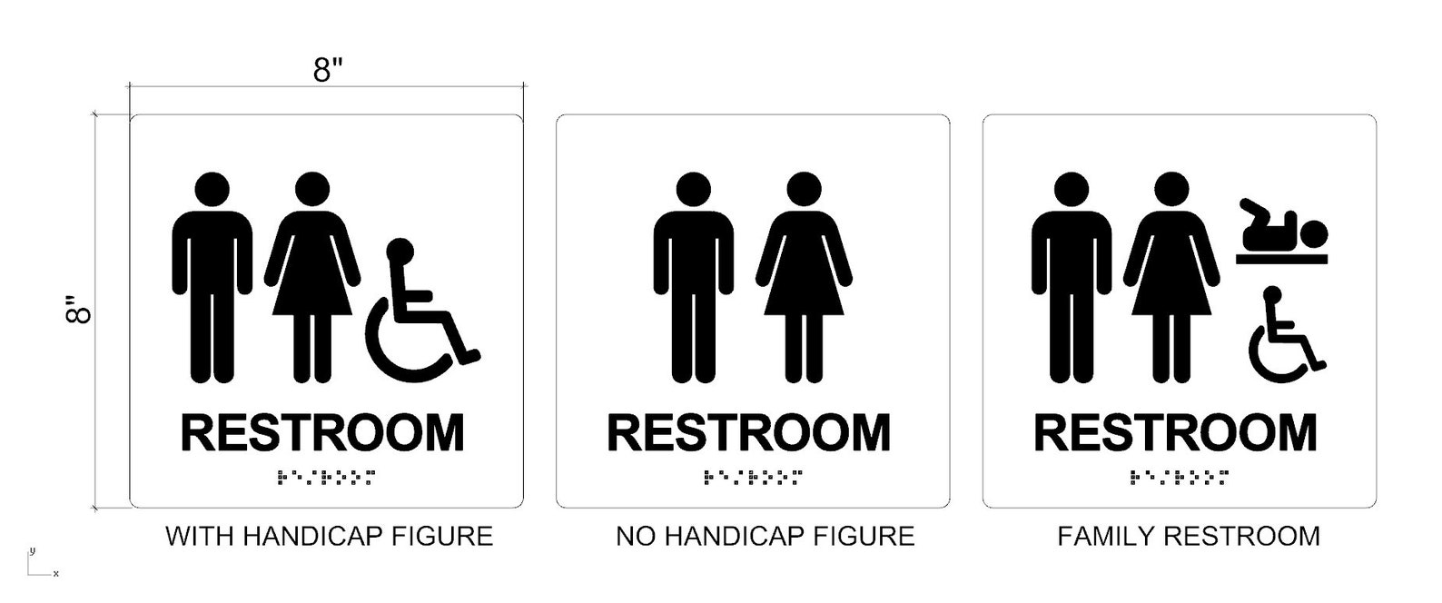 ADA Square Restroom Bathroom Sign Modern Signage - Etsy