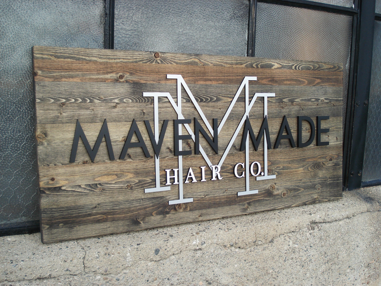 Large Custom Gray Wood Sign Hair Salon Spa Signage Real | Etsy