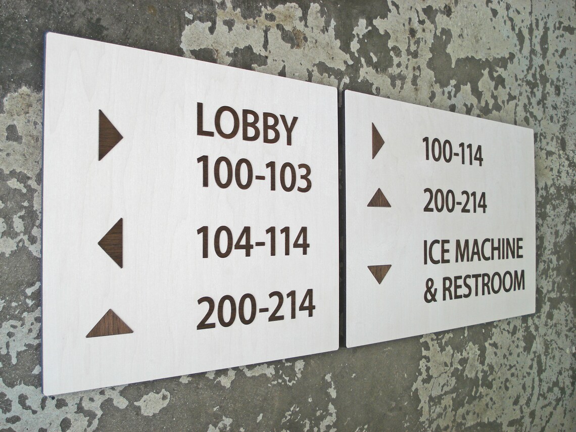 Whitewash Directional Hotel Signs Various Sizes & Finishes | Etsy