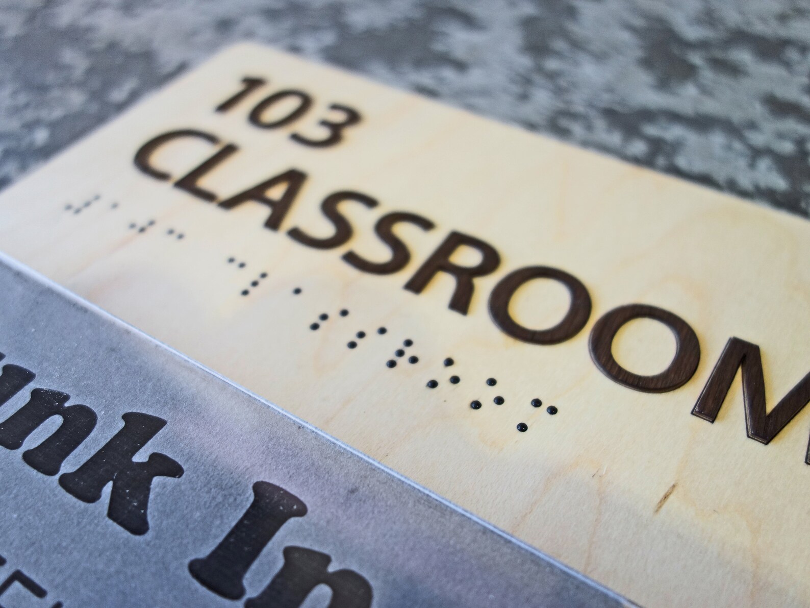 Changeable Insert Wood Room Sign - Custom Classroom With Braille ...