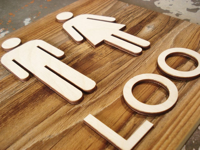 Barnwood Bathroom Rustic Loo Sign Restroom Signage 9 - Etsy