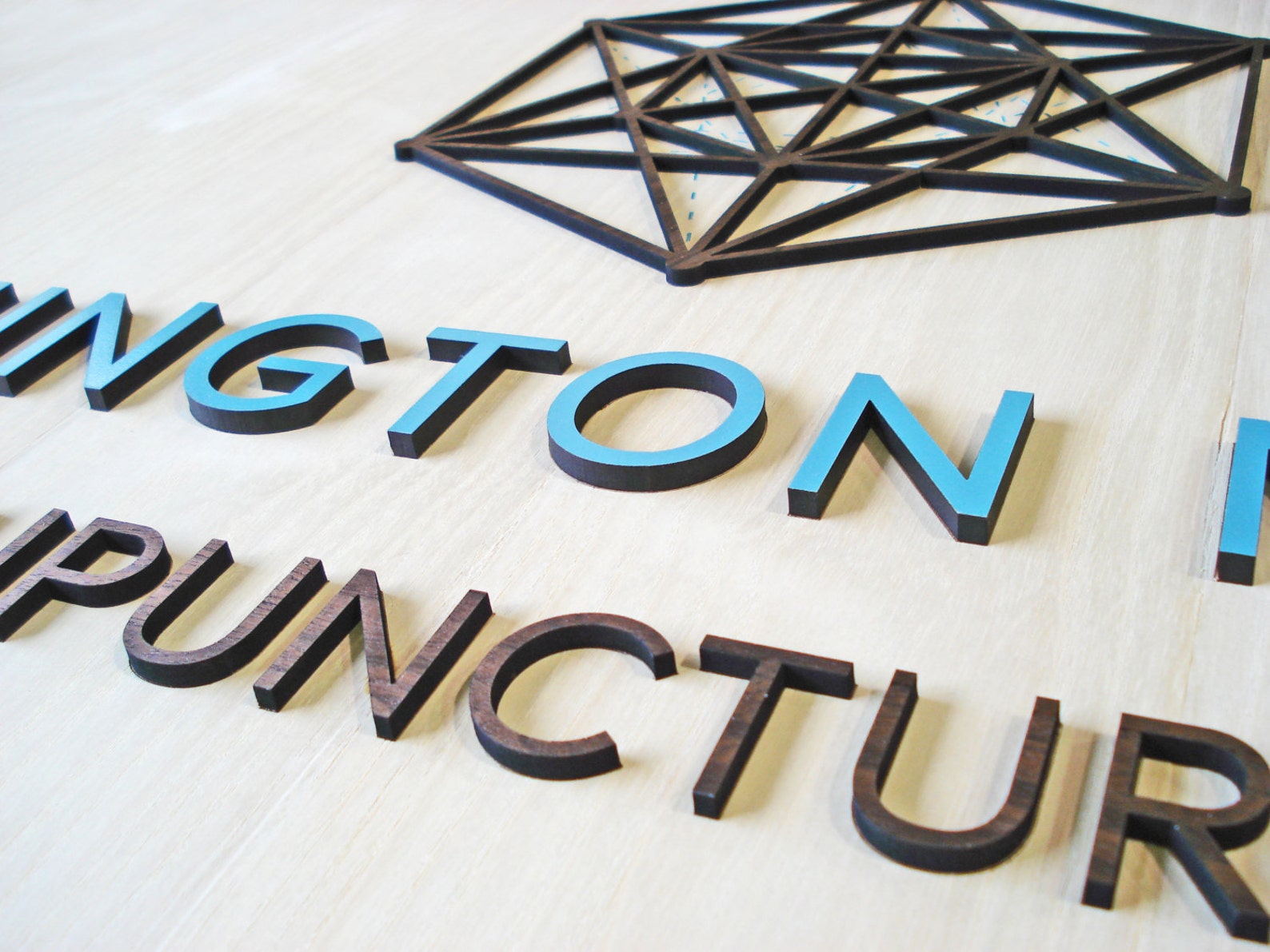 Custom Logo Advertising Sign Display - 45" X24" Size - Ash Wood Finish ...