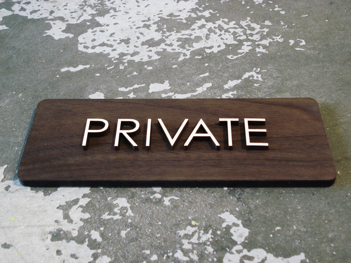 Private Office Door Wood Sign Raised Lettering - Etsy