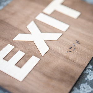 Wood Exit Office Sign - Various Size & Finish Options - Contemporary ...
