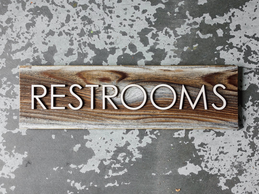 Reclaimed Barnwood Restroom Sign Rustic Bathroom Decor - Etsy