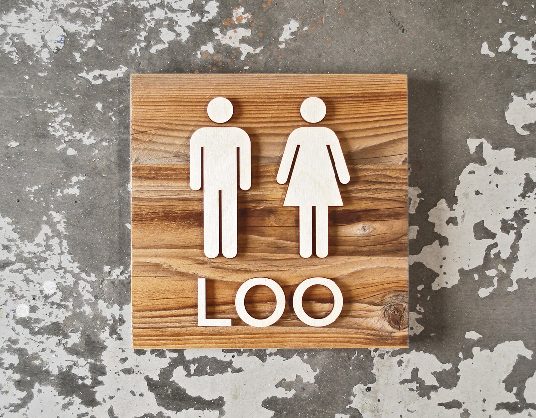 Barnwood Bathroom Rustic Loo Sign Restroom Signage 9 - Etsy