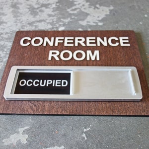Professional Wood Privacy Slider Signs - Conference Interview ...