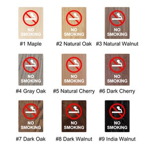 Exterior Oak No Smoking Sign - 7"x9" Size - Solid Wood With Raised ...
