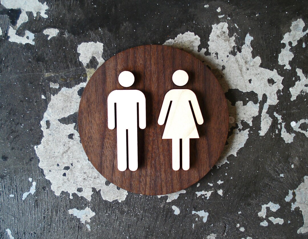 Office Unisex Restroom Bathroom Sign - WC Signage - 6", 9" or 12 ...