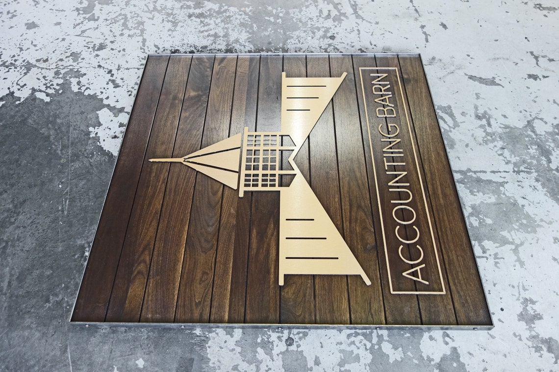 Solid Walnut Company Logo Sign 36 X 36 | Etsy