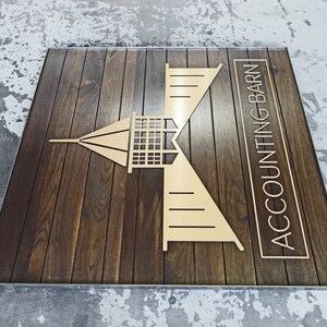 Solid Walnut Company Logo Sign - 36" X 36" - Interior & Exterior Wood ...