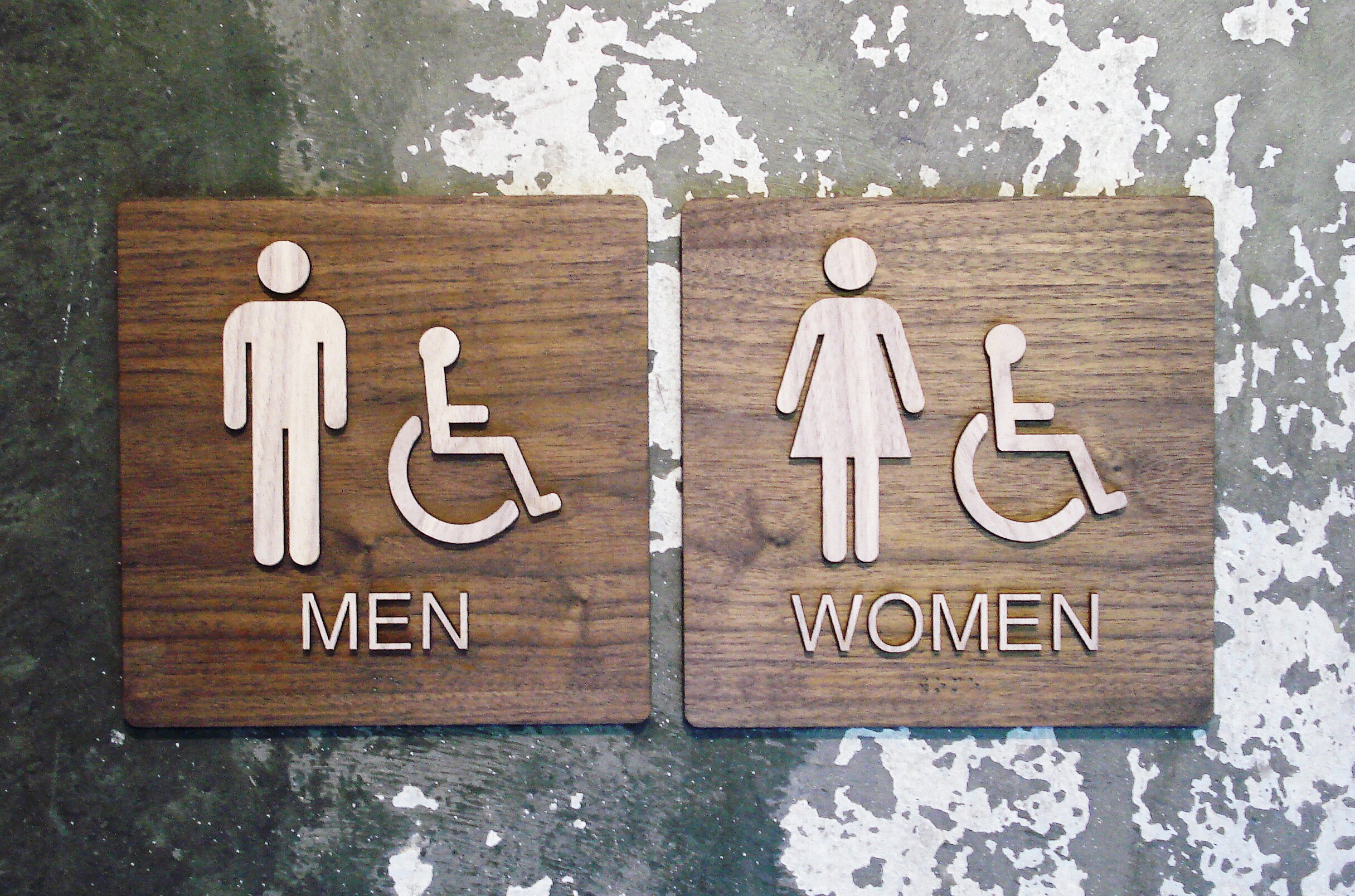 ADA Braille Restroom Sign Set - Men Women Handicap Bathroom - Various ...