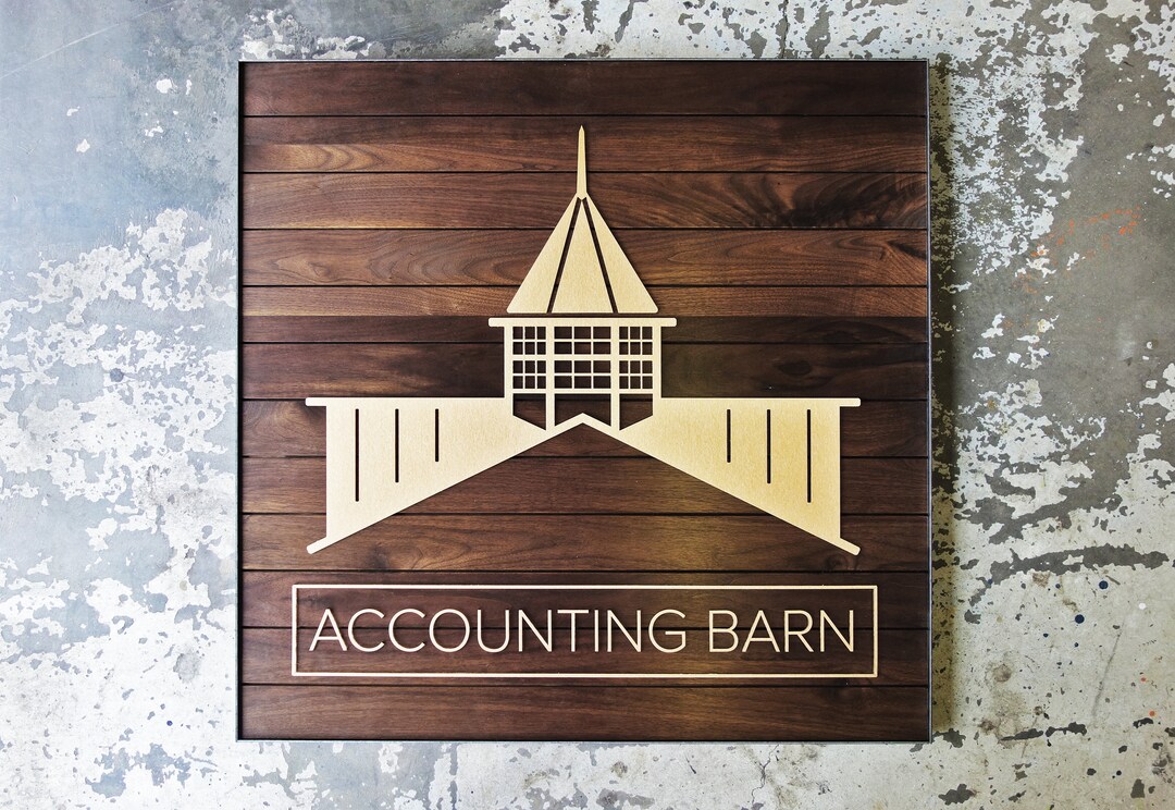 Solid Walnut Company Logo Sign - 36" X 36" - Interior & Exterior Wood ...