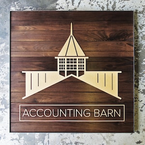 Solid Walnut Company Logo Sign - 36" X 36" - Interior & Exterior Wood ...