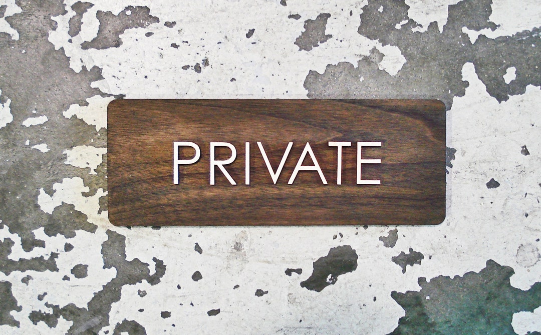Private Office Door Wood Sign - Raised Lettering - 3"x8" Size - Modern ...