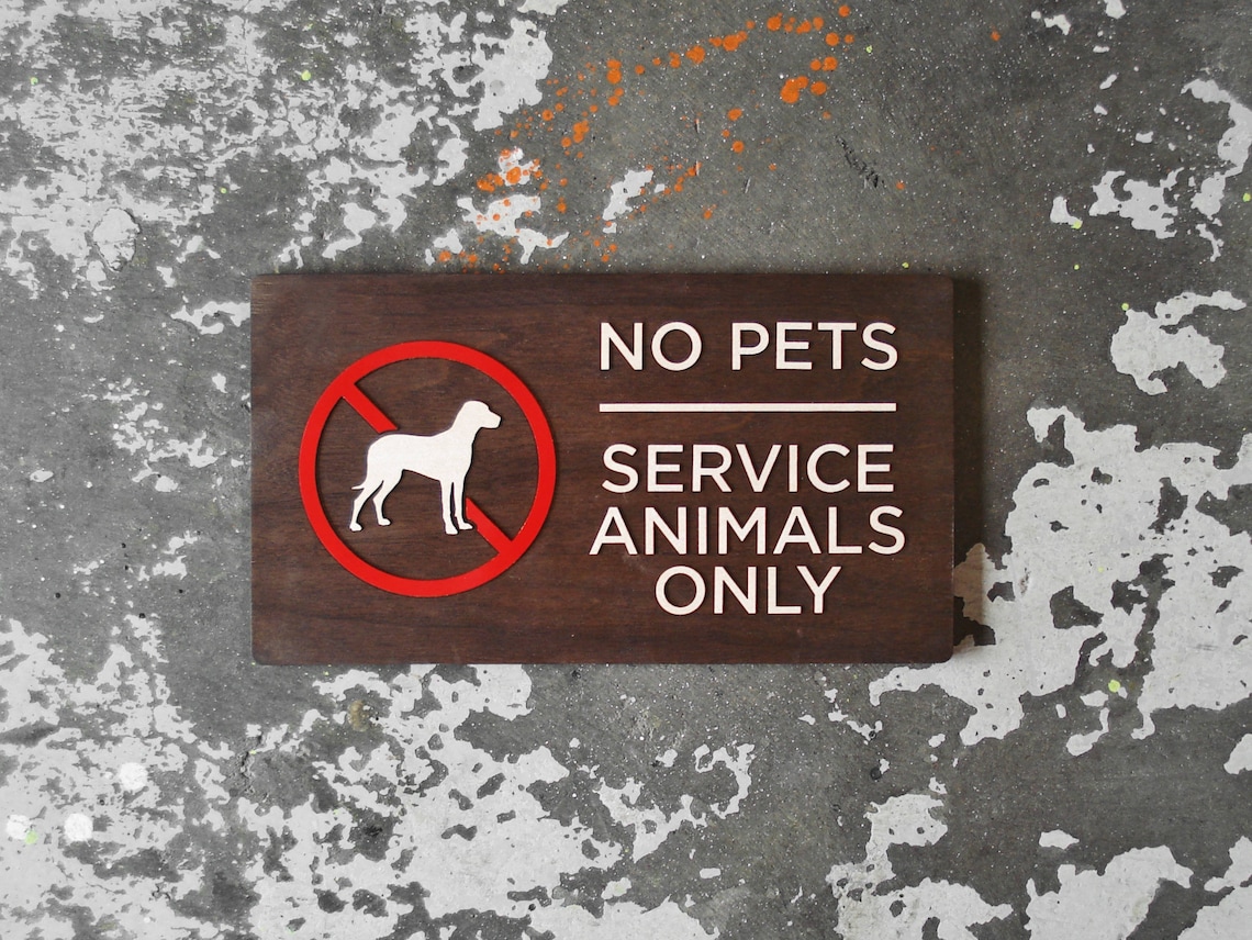 No Pets Allowed Service Animals Only Sign Business Policy - Etsy