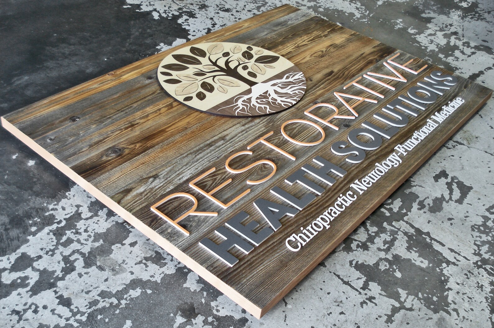 Weathered Reclaimed Barnwood Logo Sign - 48" X 36" - Salvaged Authentic ...