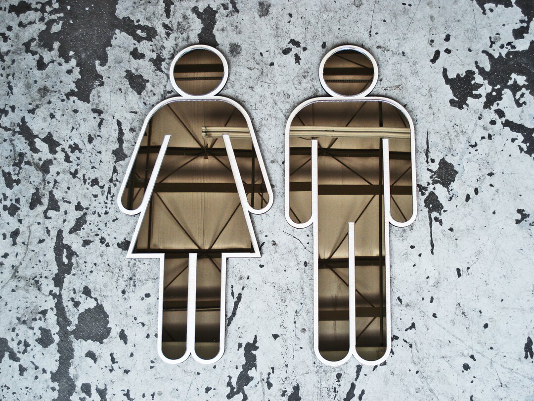 GIANT Restroom People Figure Set - Glitzy Bathroom Pair - 18" Tall XL ...
