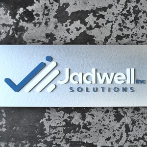 Brushed Metal Custom Logo Sign - Professional Company Signage ...