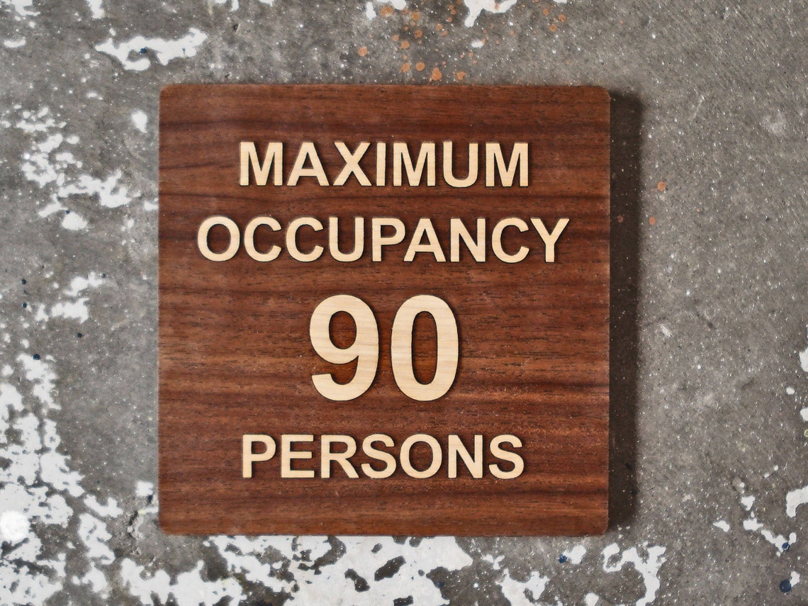 Modern Wood Maximum Occupancy Sign 7 X 7 Size - Etsy