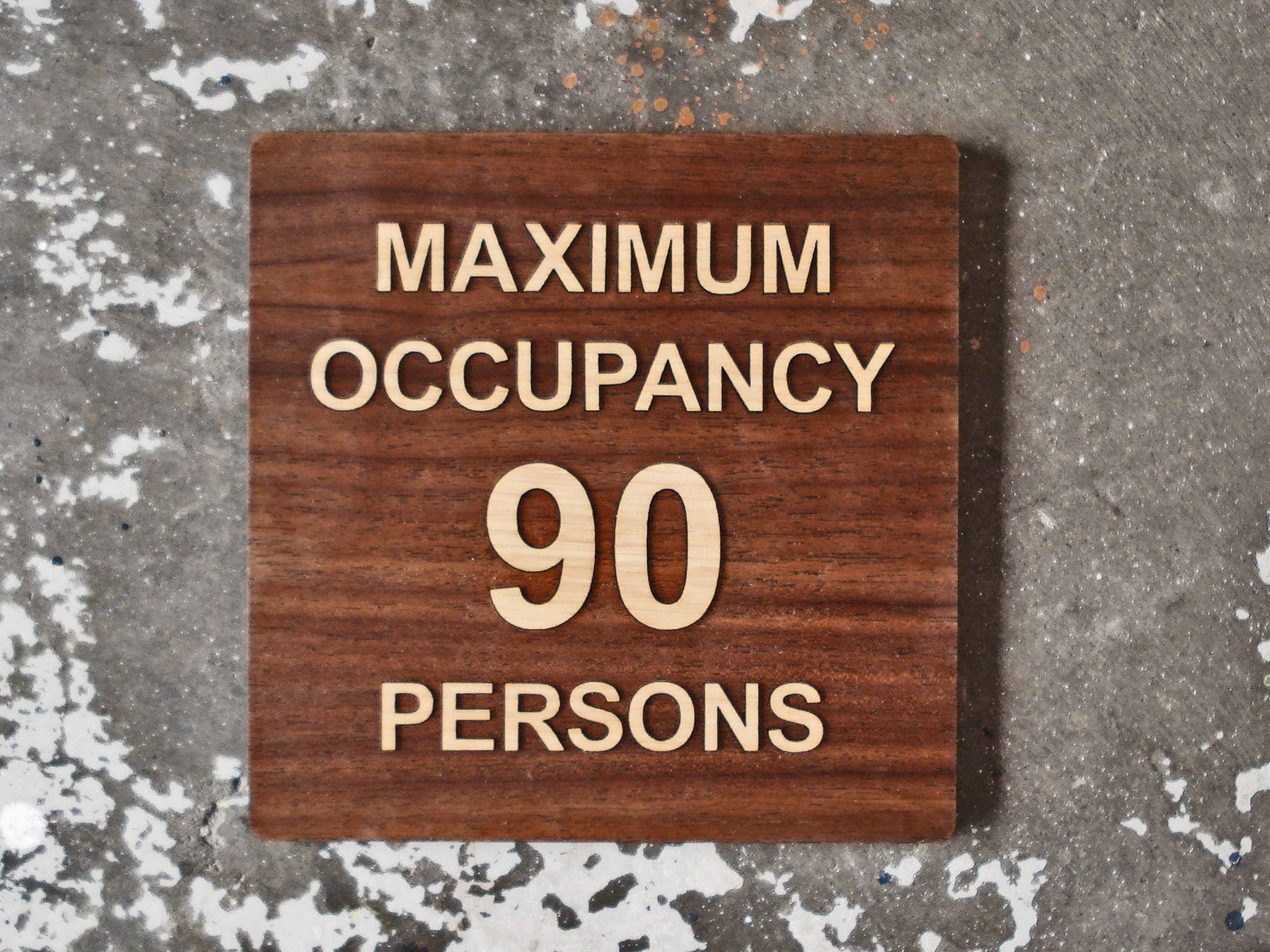 Modern Wood Maximum Occupancy Sign 7 X 7 Size - Etsy