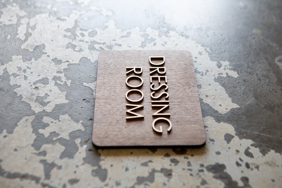 Dressing Room Laser Cut Sign - Office Way Finding Signage - 6" X 8" or ...
